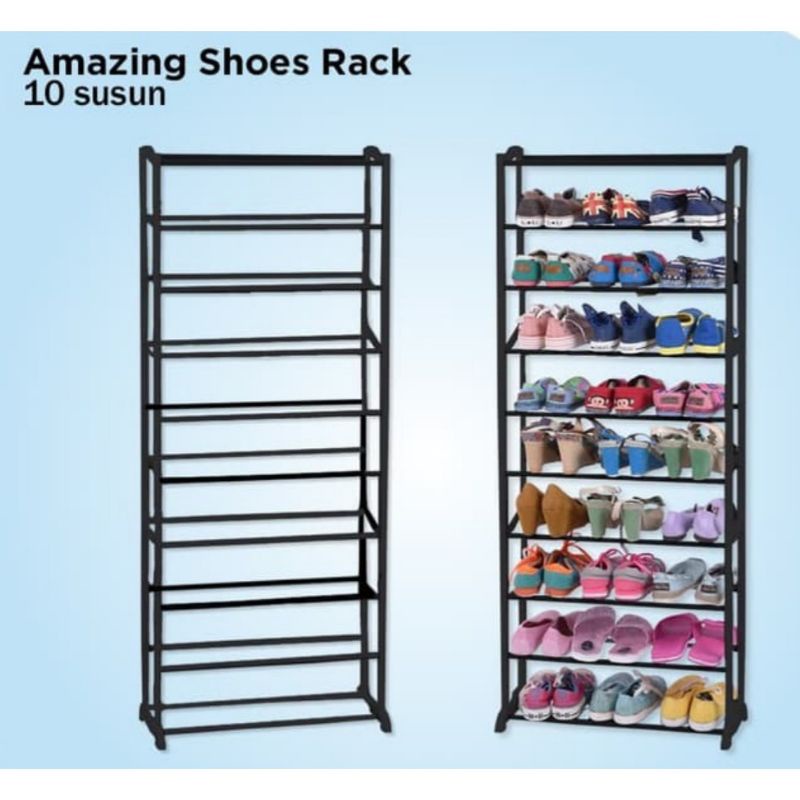 Amazing PORTABLE SHOE RACK - 10-story Folding SHOE RACK Multipurpose ...