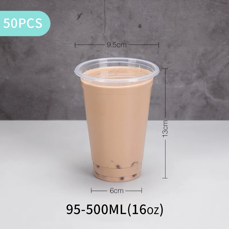 50PCS 95mm Milk Tea Cup Plastic Cup Slim Cup Juice Shake Y Cup For Milk ...