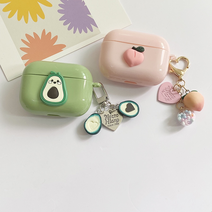 ins Cute Peach / avocado case AirPods 1 2 3 Case airpods Pro Case Soft ...