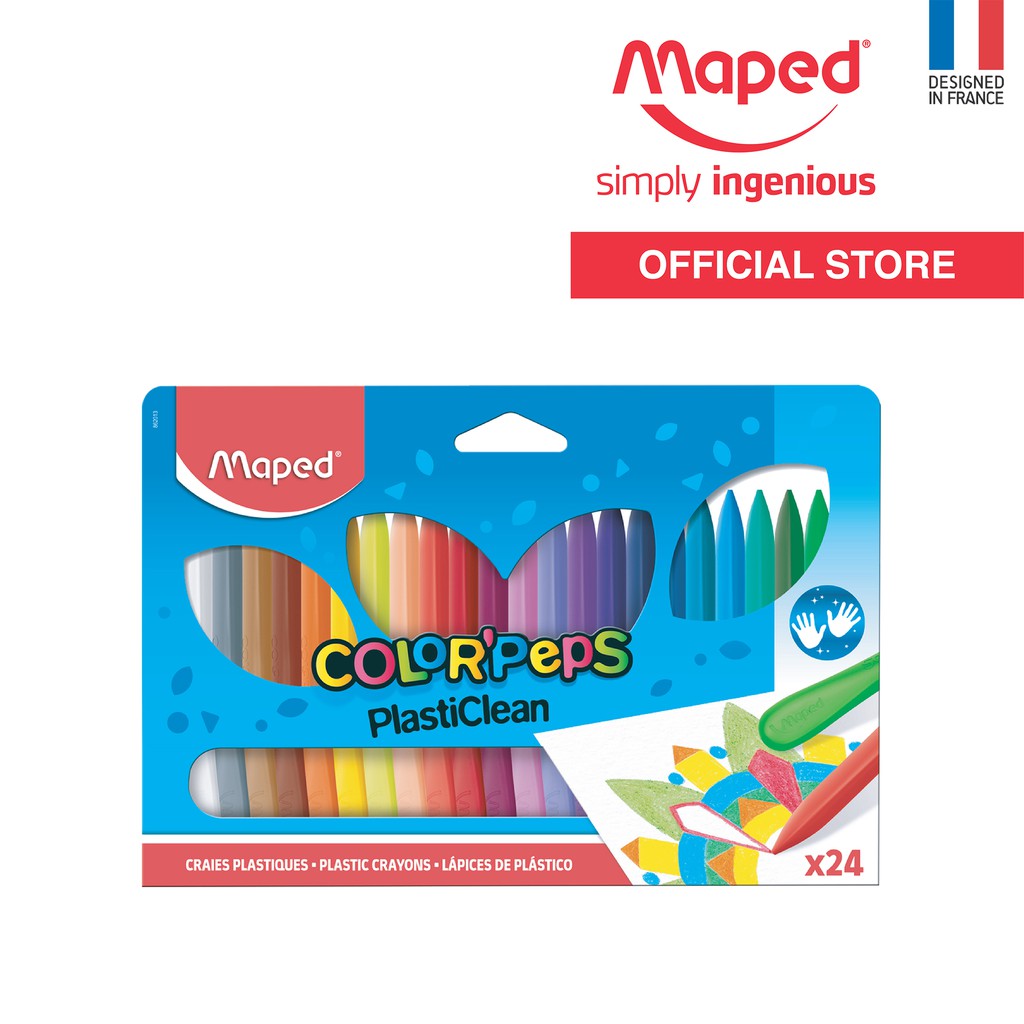 MAPED Plasticlean Crayons | 24 Colors | 862013 | Shopee Philippines
