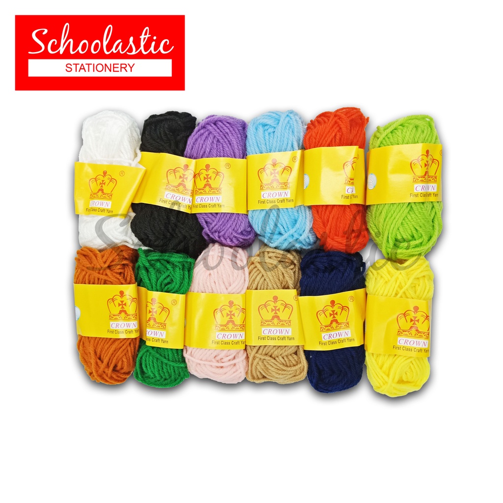 Assorted Color First Class Craft Yarn (12pcs/pack) | Shopee Philippines