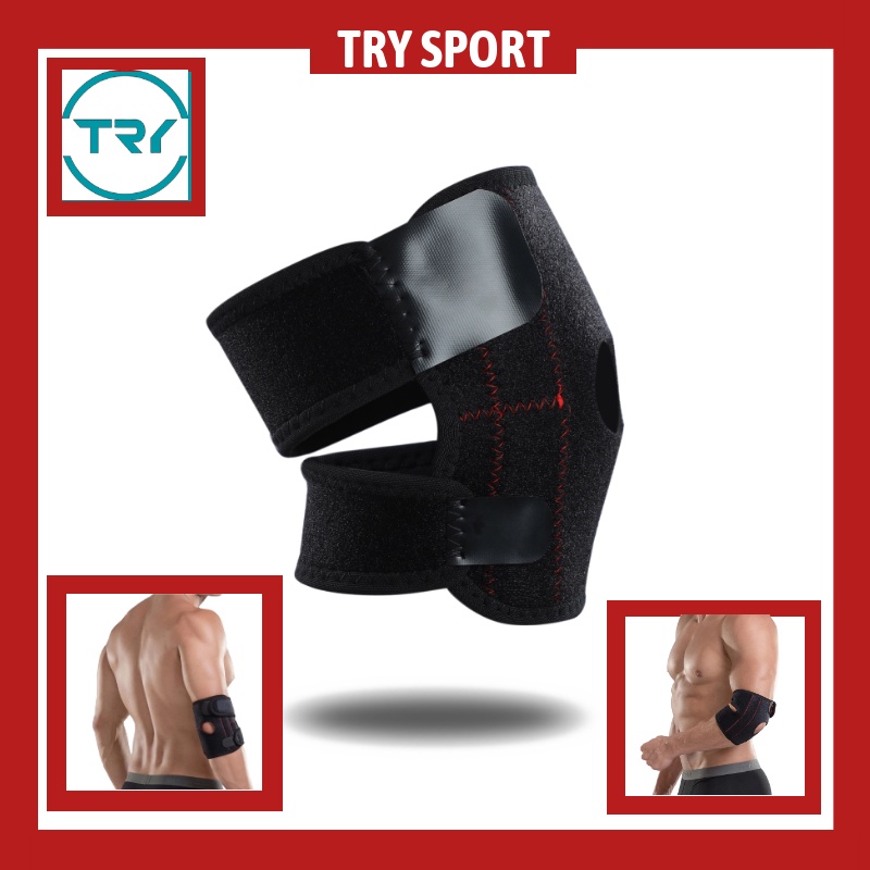 TRY Double Spring Support Elbow Pad Sport Elbow Guard Gym Safety Elbow ...