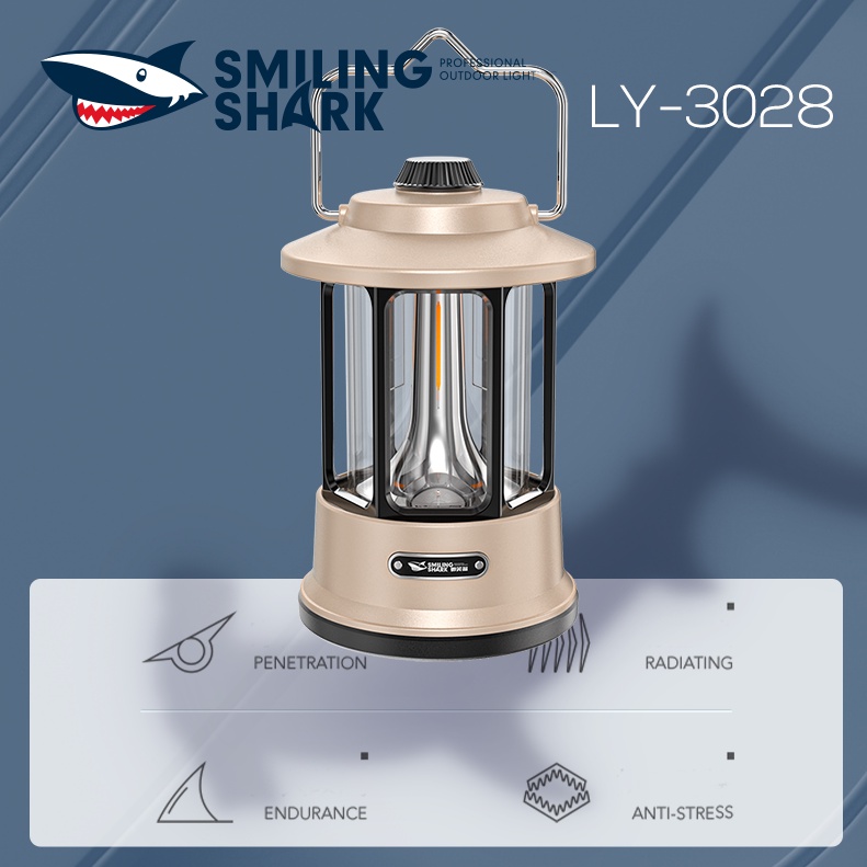 Smiling Shark Camping Light Vintage Lamp Led Lanterns Type-C ...
