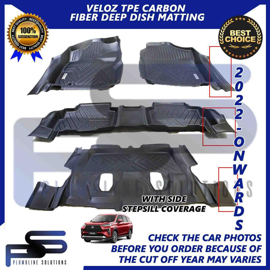 TPE Carbon Fiber Deep Dish Matting for Toyota Veloz 2022 2023 Onwards ...
