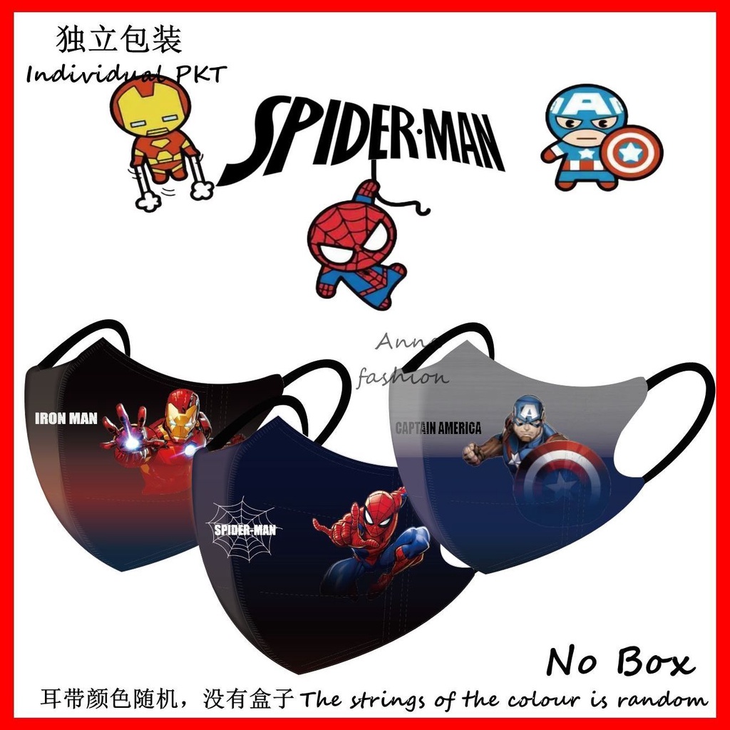 Mix Spiderman/iron Man/Captain Face Mask for Adult/kid 5/10/20/30PCS ...