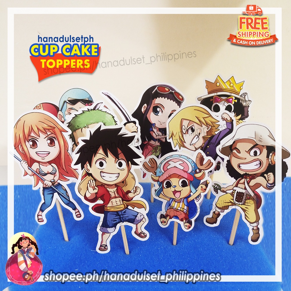 One Piece Cake Topper [set] 15 pcs | One Piece cup cake toppers ♥ hdsph ...