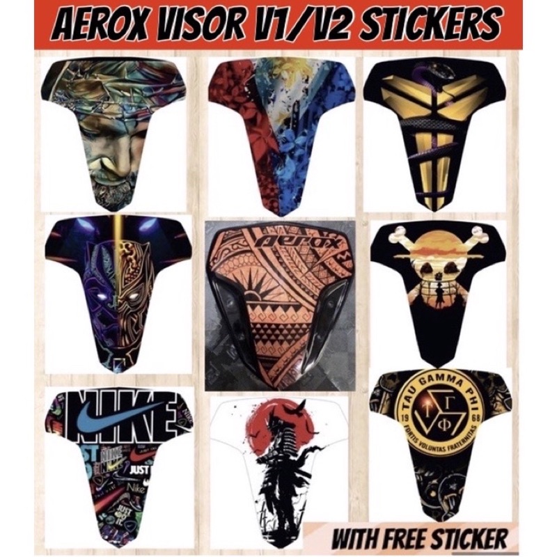 AEROX VISOR for V1/V2 DECALS/ STICKER PRINTED LAMINATED | Shopee ...
