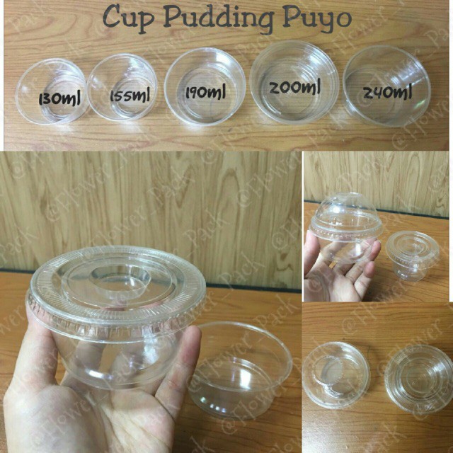 Original 240ML pudding Cup pudding Cup + Lid | Shopee Philippines