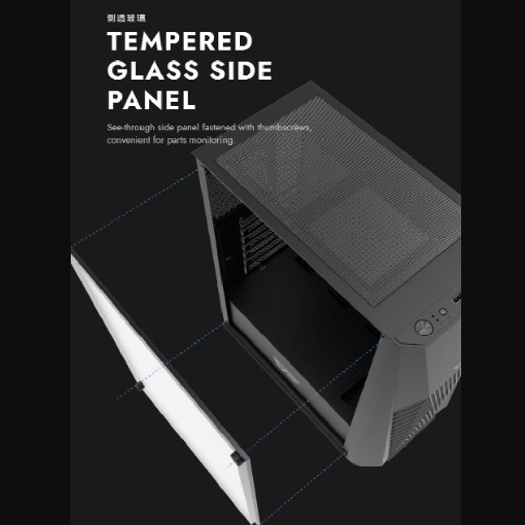 DARKFLASH DK150 ATX Gaming Casing with Rgb Fans 3Pcs 12cm Black ...