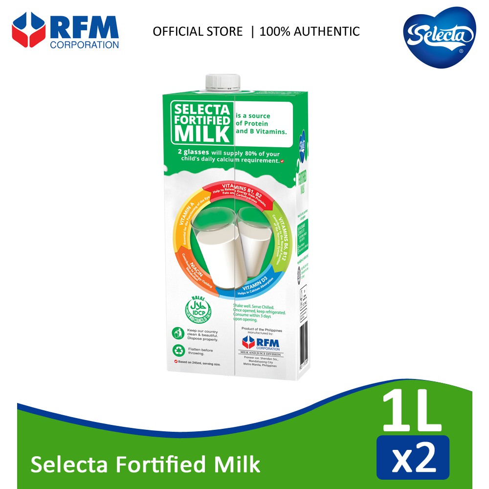 Selecta Fortified Milk 1 Liter - Set of 2s | Shopee Philippines