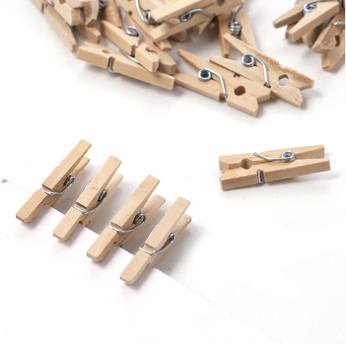 20pcs 35mm Mini Natural Wooden Clips for Photo Clips Craft | Shopee ...