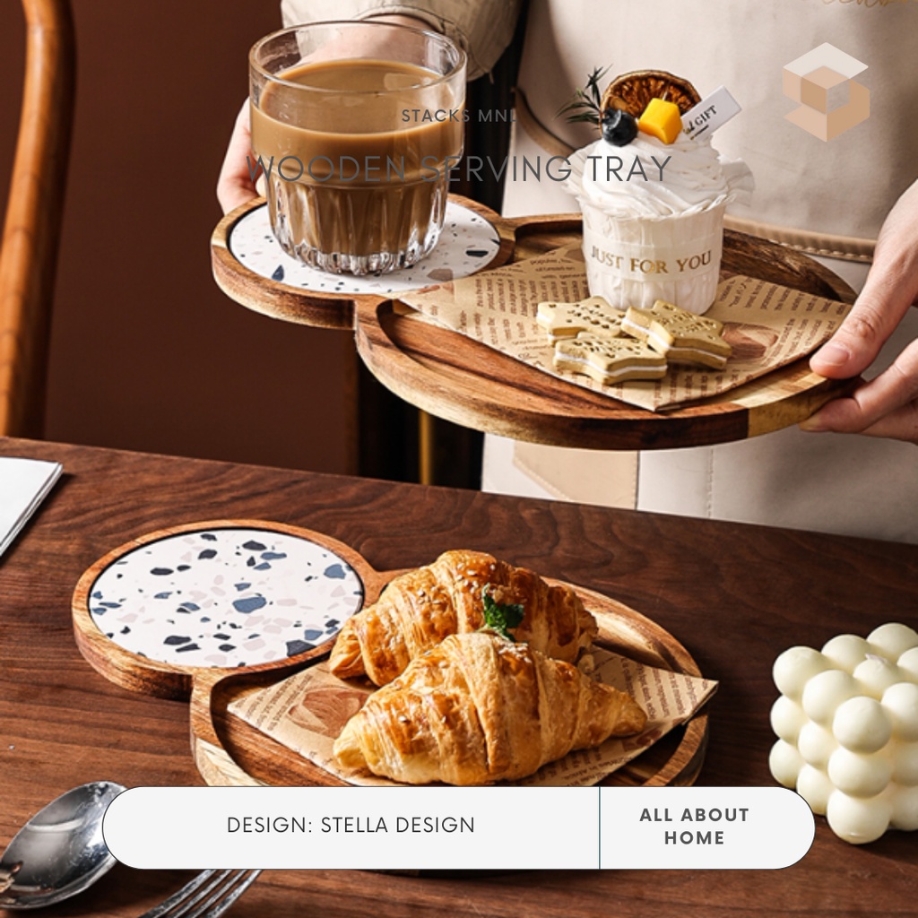 Eco-friendly Service Tray Food Tray Charger Plate Wood Tray | Shopee ...
