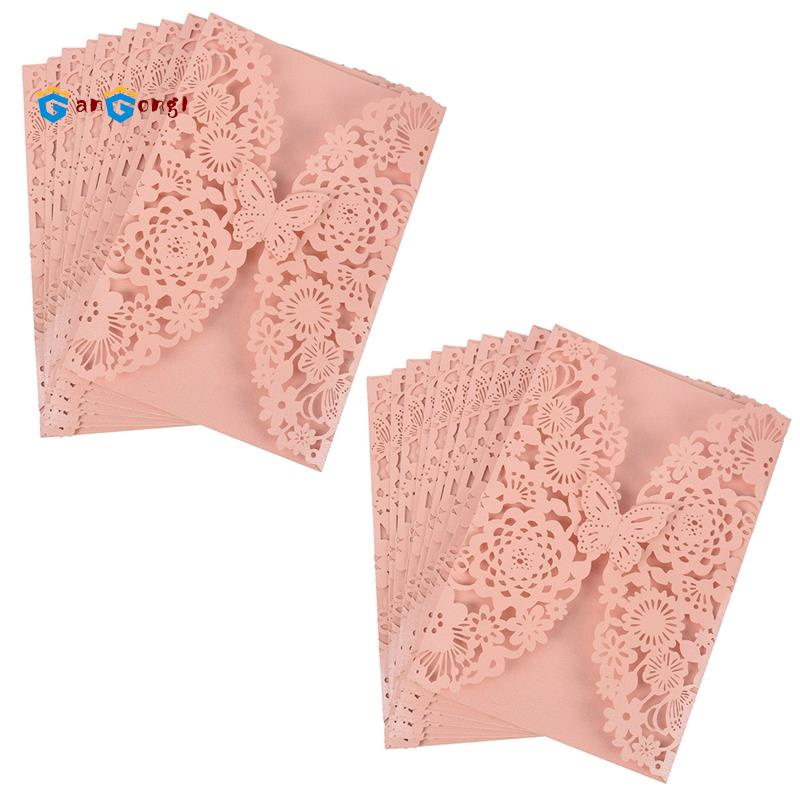 20Pcs Delicate Carved Butterflies Romantic Wedding Party Invitation ...