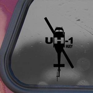 UH 1 Huey Iroquois Helicopter Black Decal Sticker Die-cut Black Decal ...