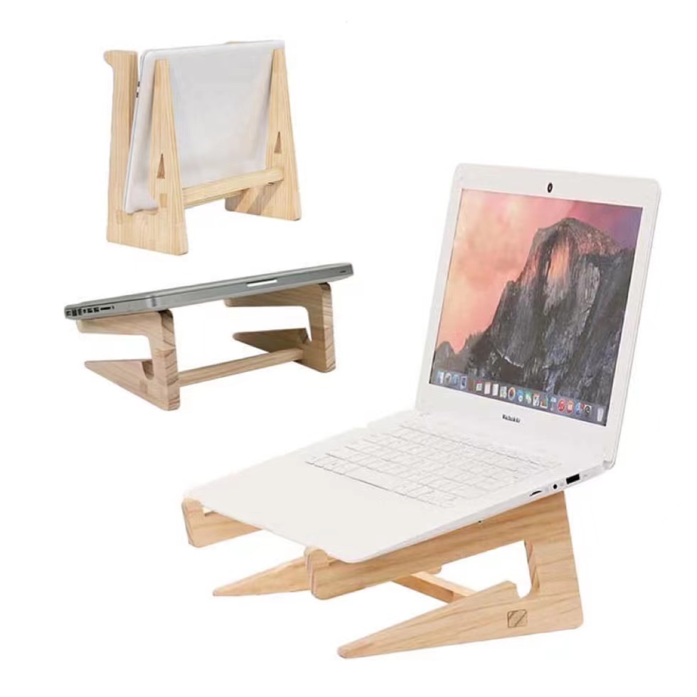 Laptop Stand for 10-15inches Wooden Bracket Folding Portable Macbook ...