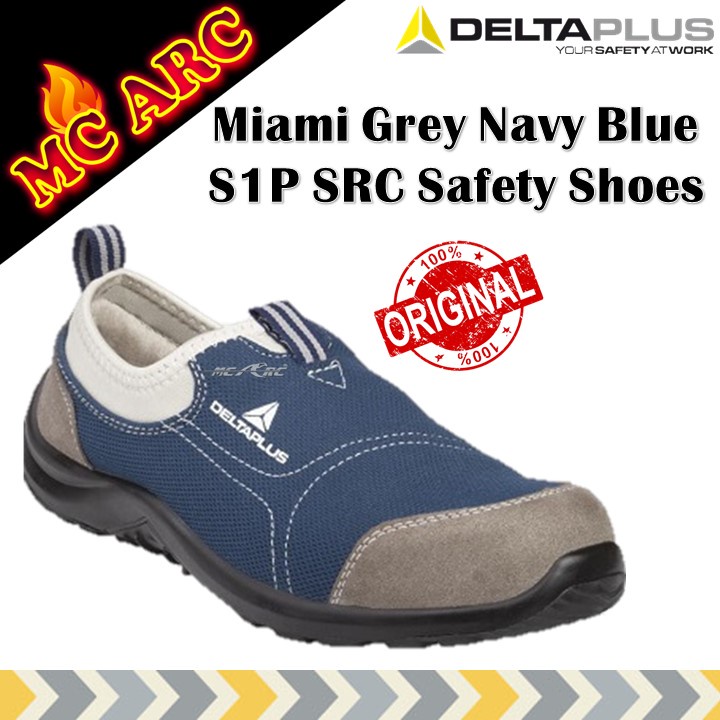 Delta Plus MIAMI S1P SRC Grey-Navy Blue Safety Shoes | Shopee Philippines