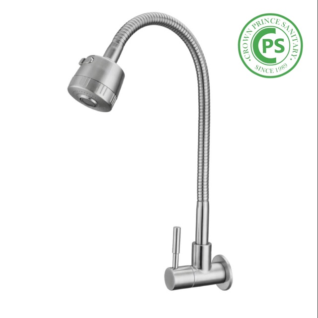SUS 304 STAINLESS FLEXIBLE KITCHEN WALL TYPE FAUCET CPS 8405 | Shopee ...