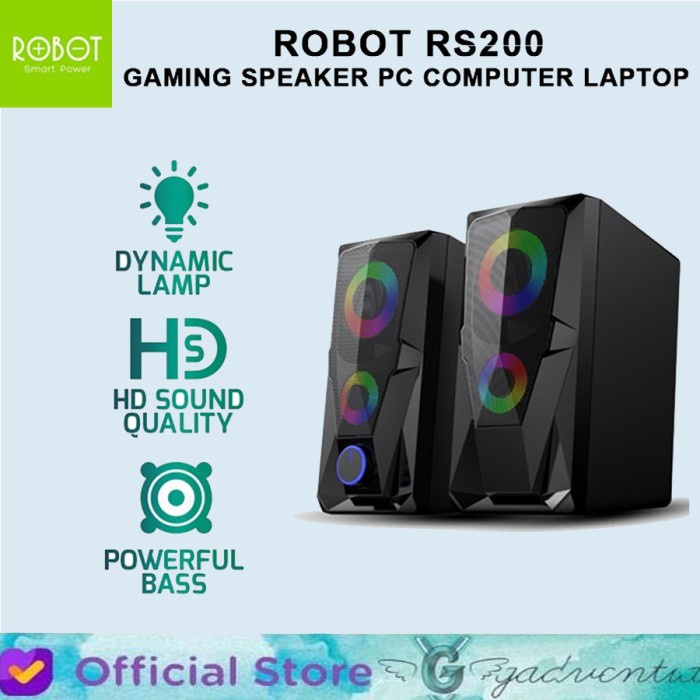 Robot RS200 Gaming Soundbar Speaker PC RGB Computer Laptop Vivan ...