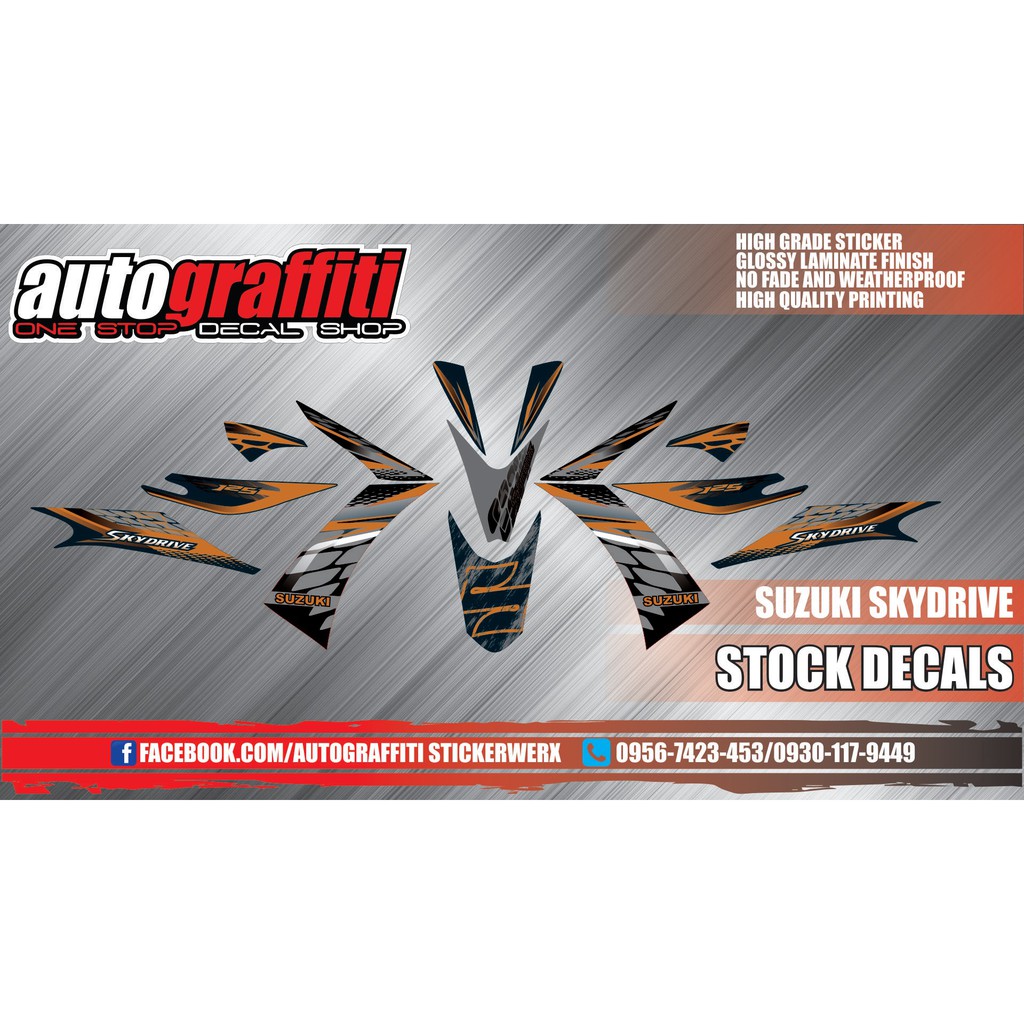 SUZUKI SKYDRIVE STOCK DECALS with Glossy Laminated made in Thailand ...
