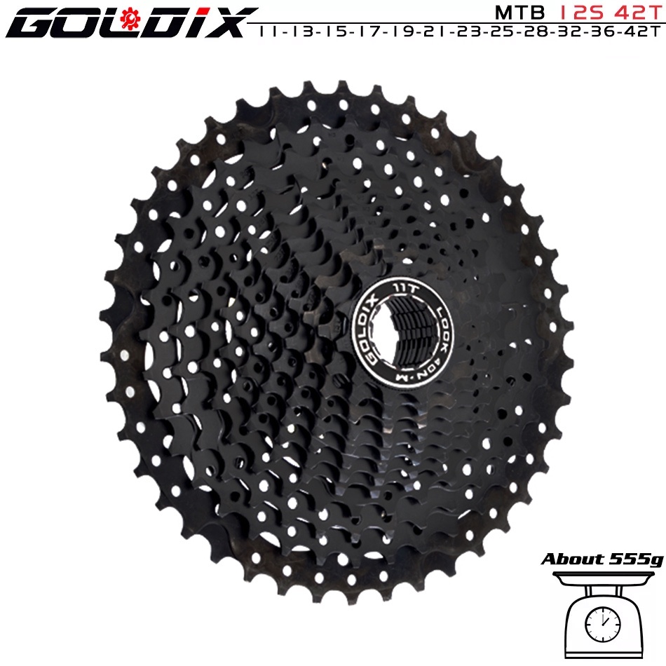 GOLDIX Black Cogs MTB Cassette 8 9 10 11 12 Speed 11-40/42/46/50/50T ...