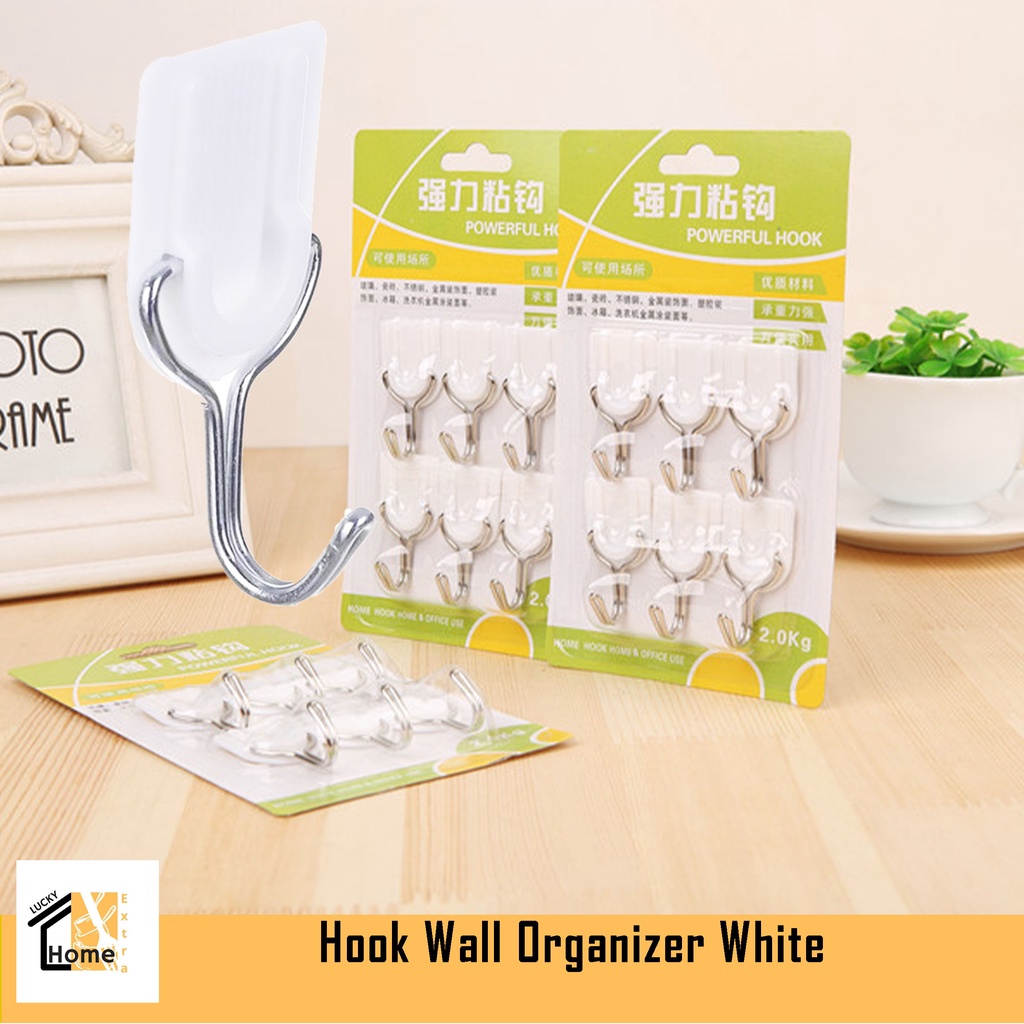 Lucky Hook Wall Organizer White | Shopee Philippines