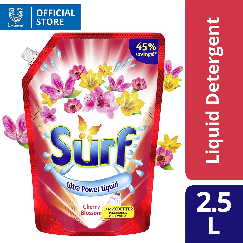 Surf Laundry Liquid Detergent Cherry Blossom 2.5L Pouch | Shopee ...