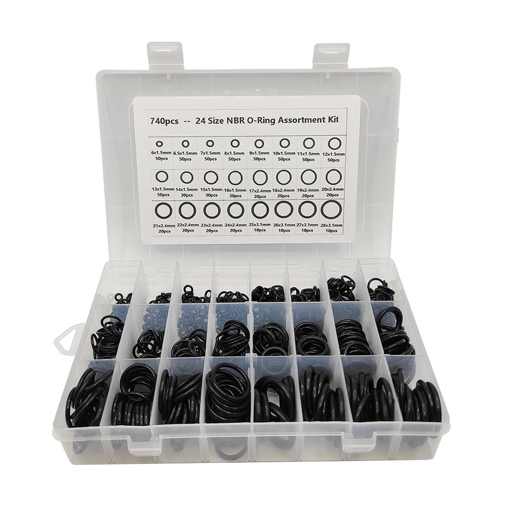 740pcs/850PCS NBR Rubber Sealing Ring Kit, Black Rubber O-ring Gasket ...