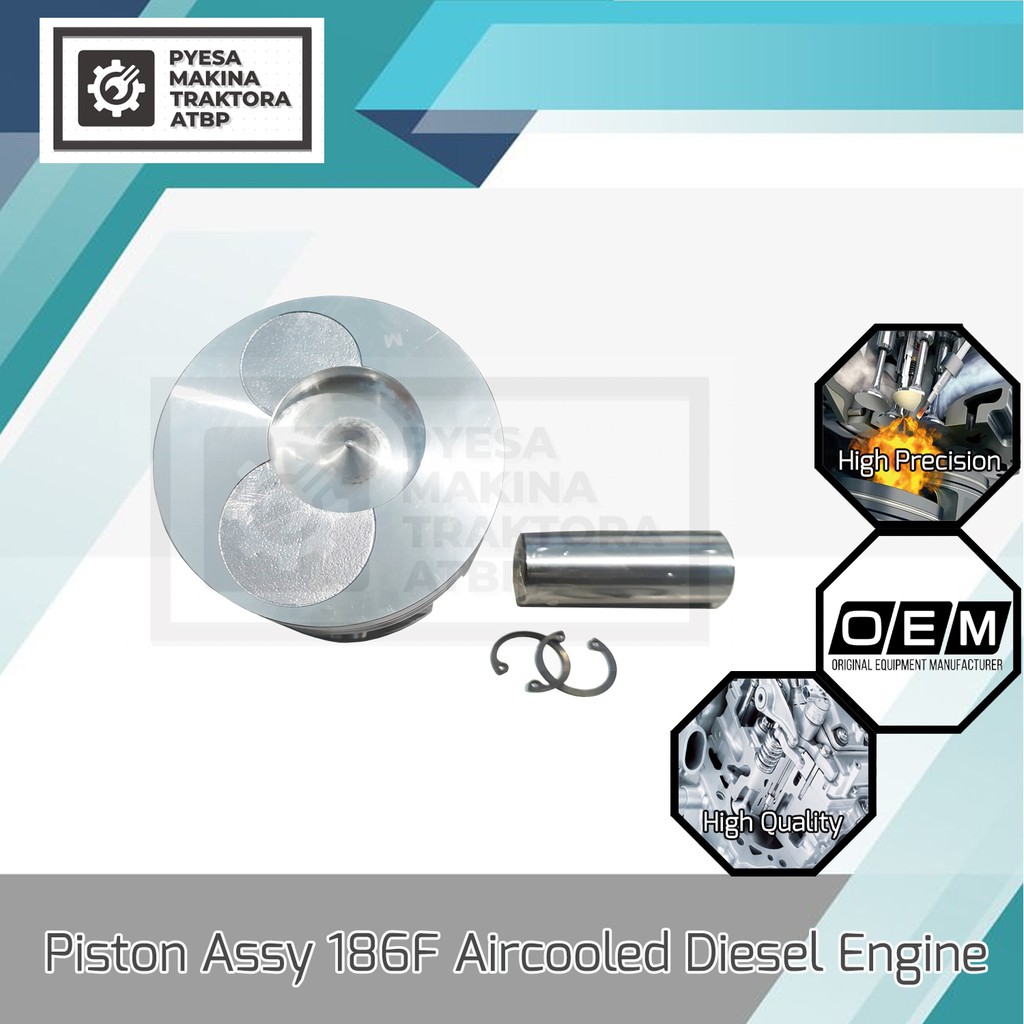 Piston Assy Assembly 186F 10hp Air Cooled Diesel Engine | Shopee ...