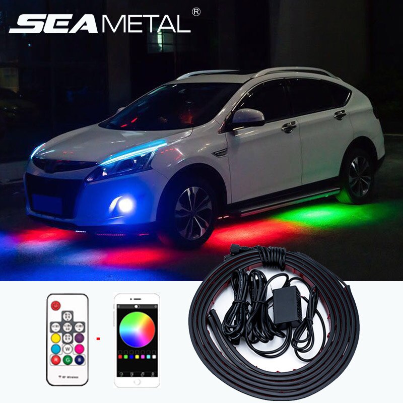 Seametal Car Underglow Light Strips Kit Rgb Flexible Flowing Led Strip ...
