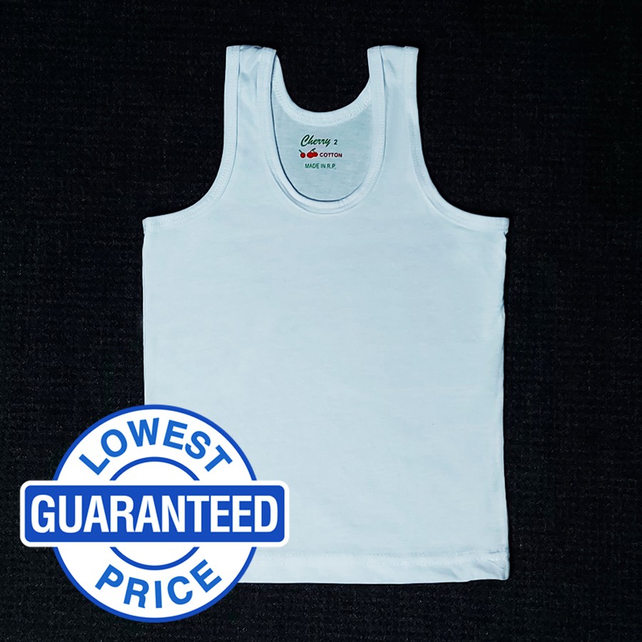 Plain White Sando Tank Top Cotton for Kids | Shopee Philippines