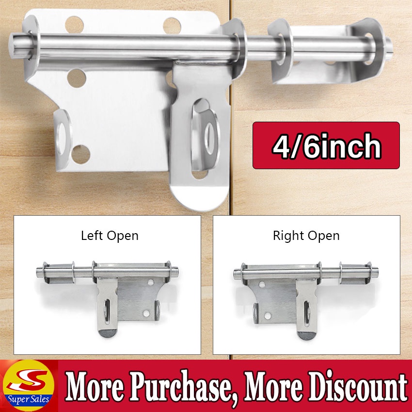 【SuperSales】Stainless Steel Door Latch Solid Sliding Bolts Latch Hasp ...