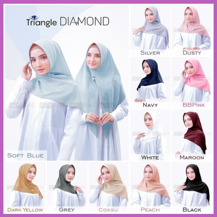 Diamond PLAIN Instant Triangle Quadrilateral Hijab Hijab Contemporary ...