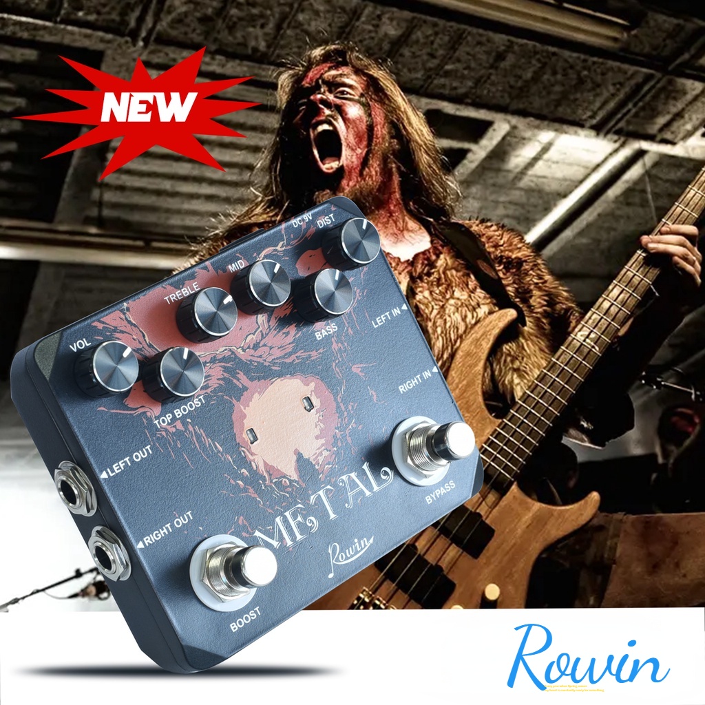 Rowin LTL-03 Metal Guitar Effects Pedal with 80's 90's Metal Sound Gate ...