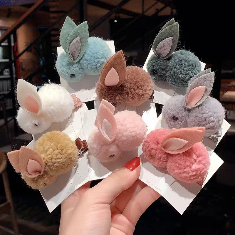 NECK 3D Cute Rabbit Animal Cartoon Hair Rope Hairpin Hairpin Hair Clips ...