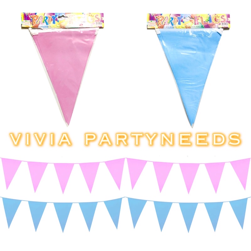 3M Plain Pink Blue Banderitas Gender Reveal Boy Or Girl Party Flag ...