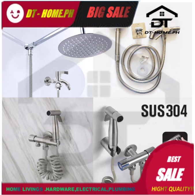 DIY mix Stainless Steel Square Shower Set square Round shape With Two ...