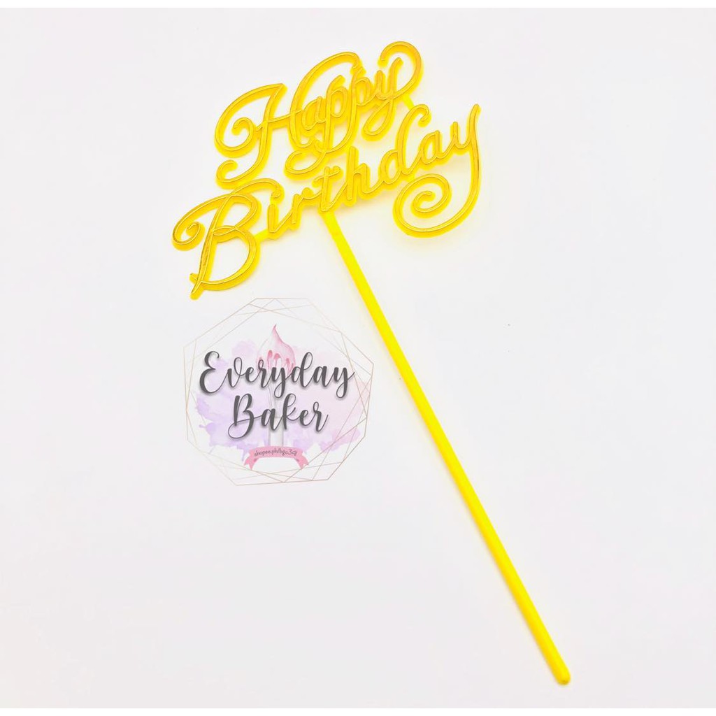 EVERYDAY BAKER- Happy Birthday Stick-Cake Topper | Shopee Philippines