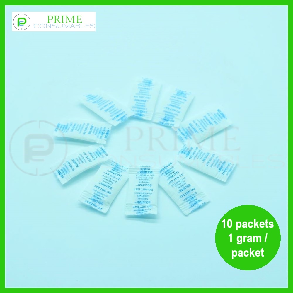 10packs 1gram Solupak Silica Gel Desiccant Pack Moisture Absorber ...