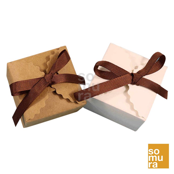 Kraft Paper Gift Box with ribbon for giveaways party and gifts | Shopee ...
