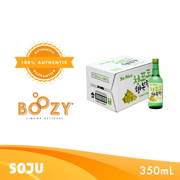So Nice Green Grape Soju 360ml Case of 20 | Shopee Philippines