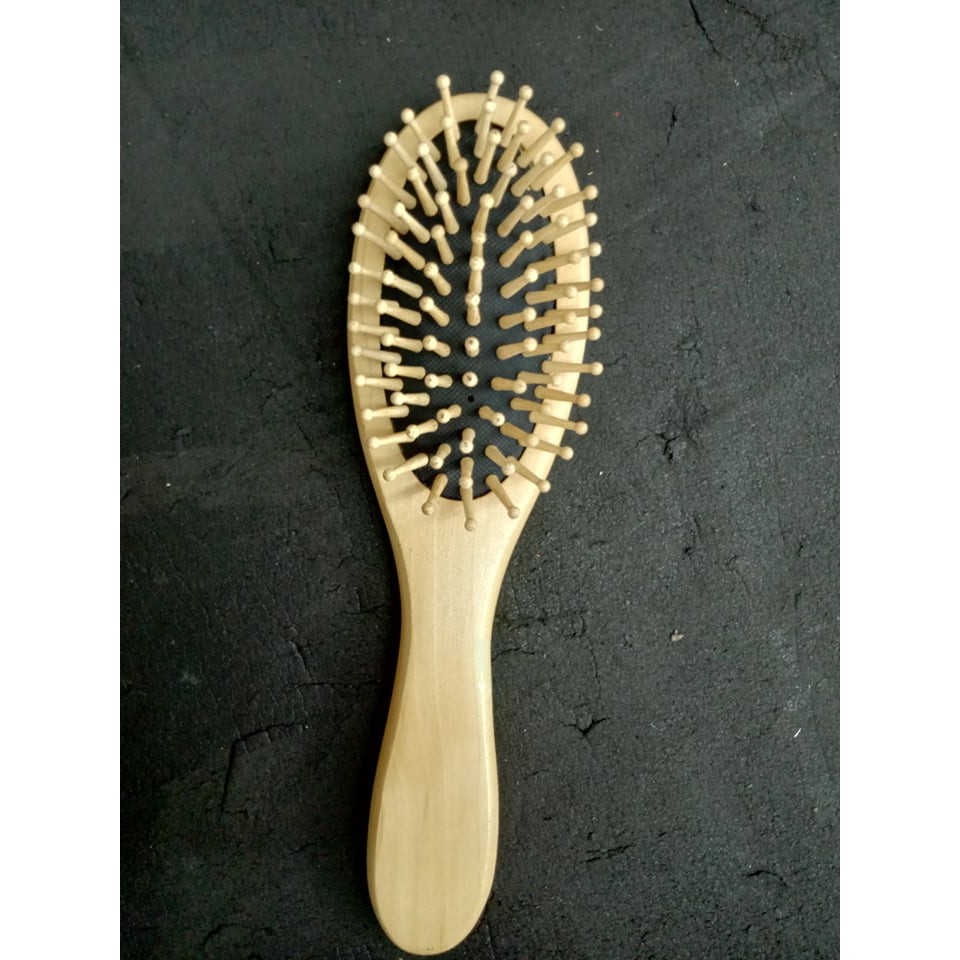 WOODEN ROUND PADDLE BRUSH/HAIRBRUSH 23cm | Shopee Philippines