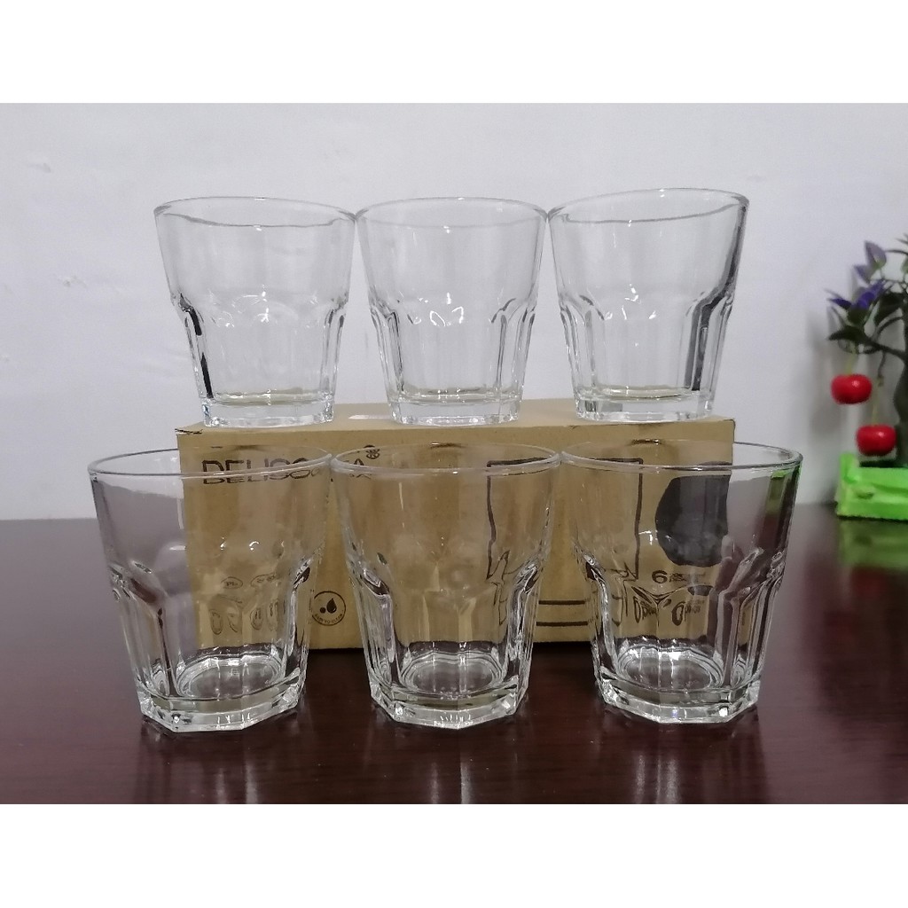 Delisoga Deli Glassware Drinking Set 6pcs 205mL 8cm Y5012 | Shopee ...
