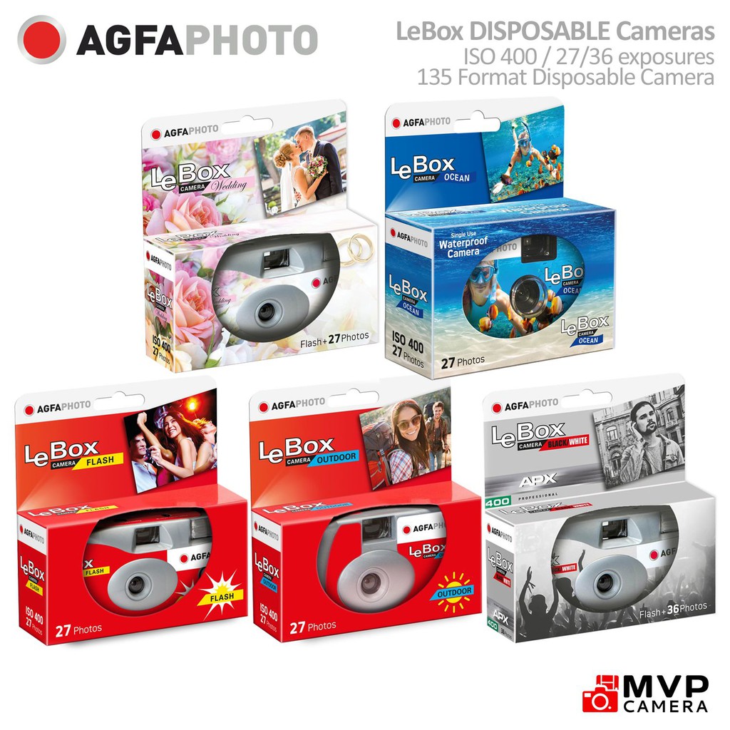 AGFAPHOTO AGFA LEBOX Ocean Outdoor Wedding B&W Disposable Film Camera ...