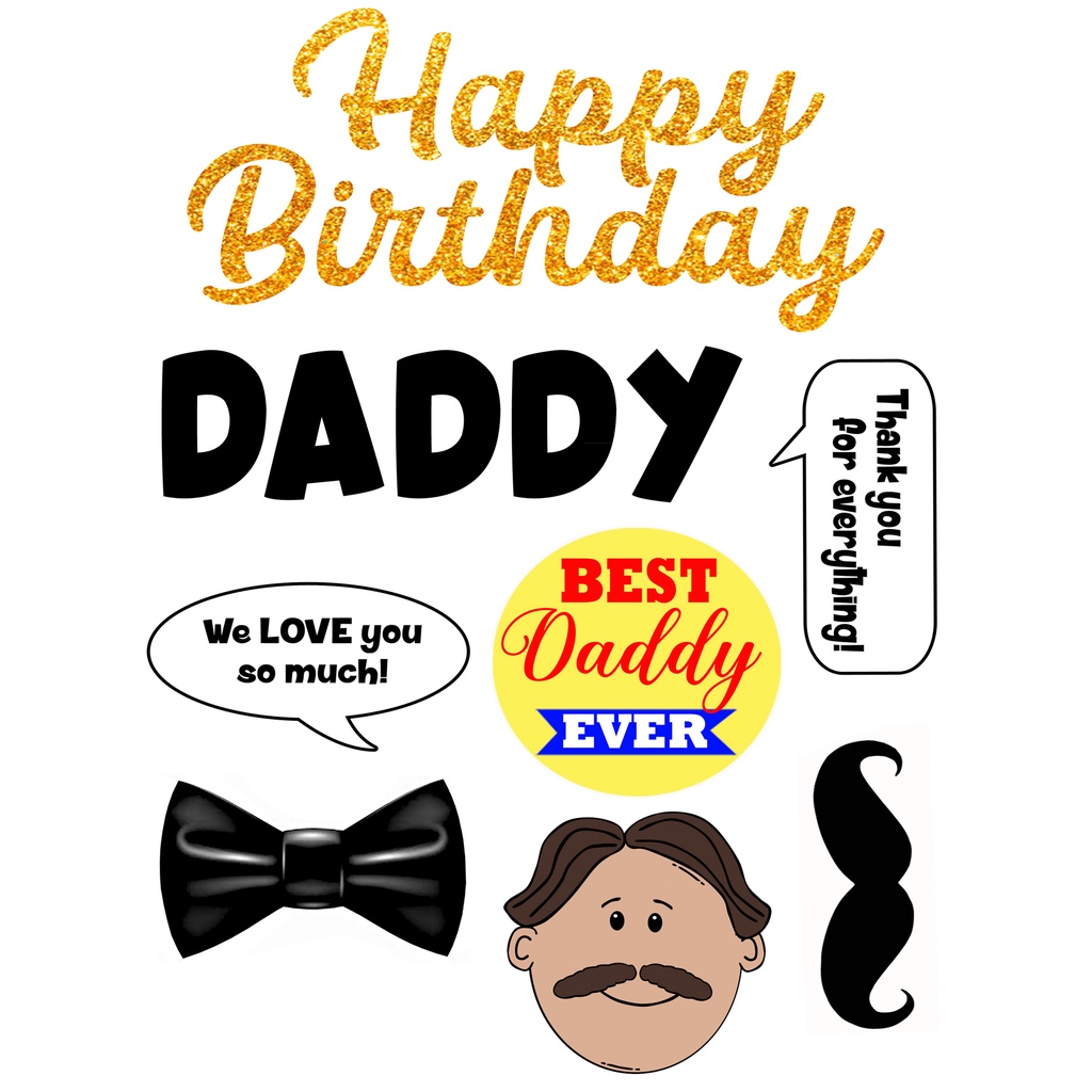 Happy Birthday Papa CAKE TOPPER | Shopee Philippines