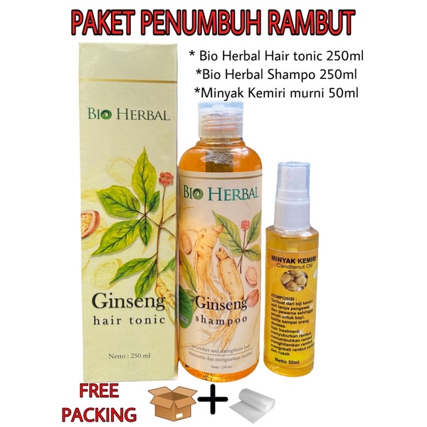 Package Hair tonic shampo And kemiri HERBAL Hair tonic Hair BIO Hair tonic ginseng Hair Care ...