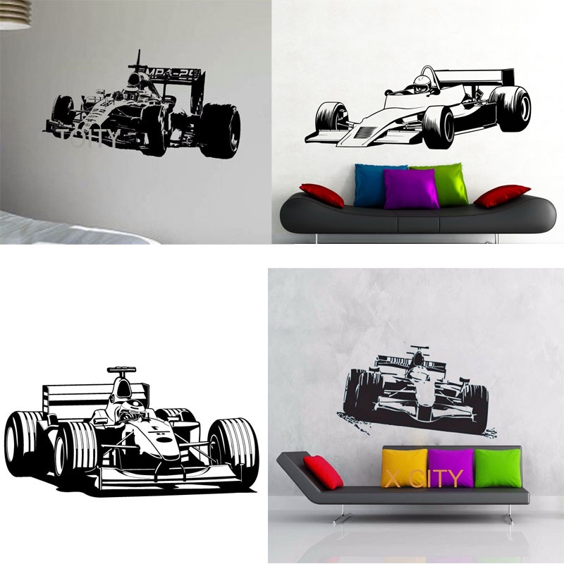 Formula One 1 Race Car Wall Sticker Automobile Motor Speed F1 Vinyl ...