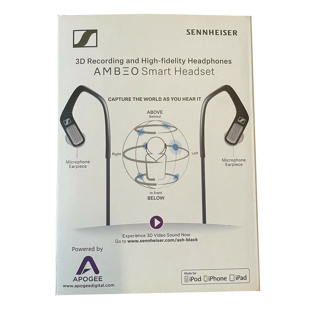 Sennheiser Ambeo Smart Headset (Black, iOS) for 3D Recording | Shopee ...