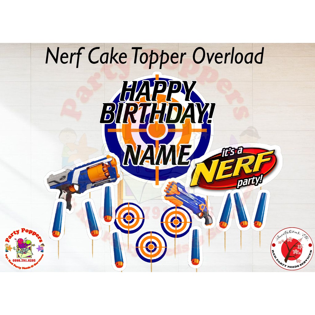 Nerf Gun Customized Cake Topper Personalized Cake Topper | Shopee ...