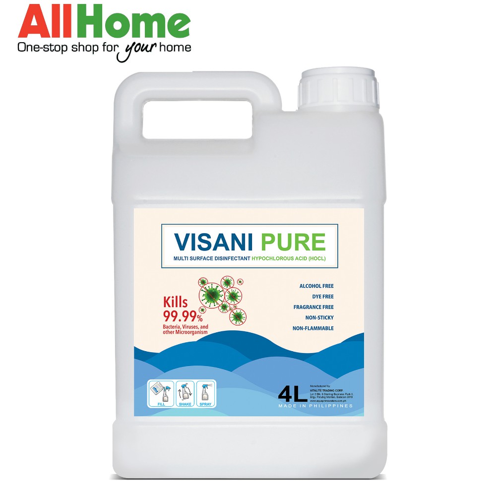 LS Visanipure Acid Water Solution/Disinfectant 4Liters Opaque White ...