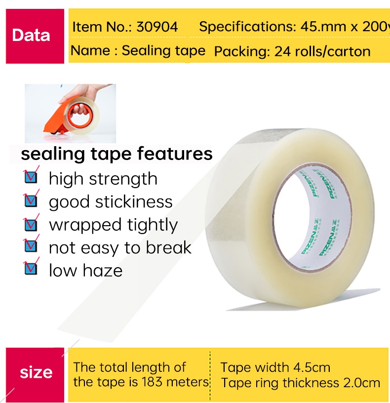 Deli 6Pcs/Set Transparent Tape Long Express Packing Binding Tape Big ...